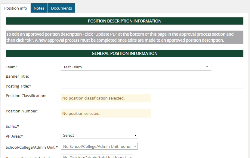 MyTrack User Guide: Position Description | Human Resources